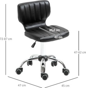 HOMCOM Kolektivní Stolička - 360° otočná pracovní stolička - ergonomická stolička - nastavitelná výška sedáku 47-62 cm - polstrovaný syntetický povrc…