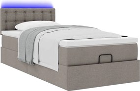 Osmanský rám postele s matrací taupe 80x200cm textil 3312433