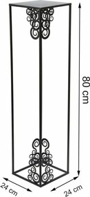STOJAN NA KVĚTINÁČ FRAME 80X24X24 CM ČERNÁ
