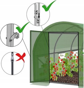 Zahradní fóliovník s pevnými dveřmi, 400 x 250 x 200 m