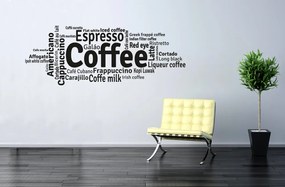 Samolepky na zeď - Coffee and other Barva: Žlutá tmavá, Velikost: 160x60 cm