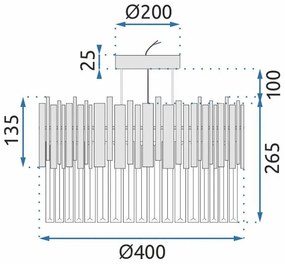 Toolight Rea, Křišťálové stropní svítidlo APP1480-1C Chrom, OSW-05060