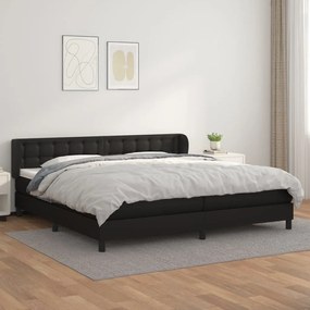 Box spring postel s matrací černá 200x200 cm umělá kůže,  3127331