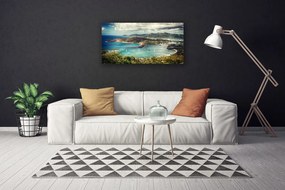 Obraz na plátně Záliv Loďky Krajina 100x50 cm