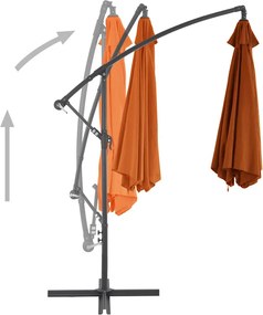 Boční zahradní slunečník s hliníkovou tyčí terakota 300 cm 313755