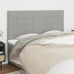 Čelo postele světle šedé 180x5x118/128 cm látkové 3116346