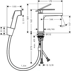 Hansgrohe Tecturis E - Umyvadlová baterie s výpustí Push-Open a bideto