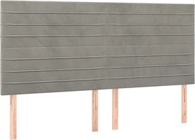 Box spring postel s matrací světle šedá 160x200 cm samet 3129279
