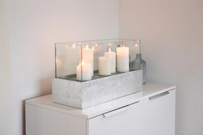 Dekorační svícen CANDELITO, sklolaminát, šířka 50 cm, stříbrný lesk