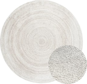 Hanse Home, Kusový koberec Jute Braided 106321 White kruh, 200x200 (průměr) kruh, bílá, chodba / předsíň