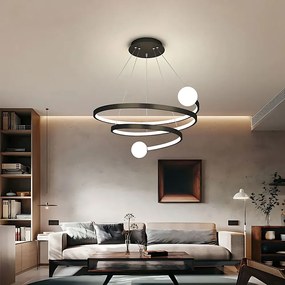 Toolight Závěsné LED osvětlení Modern Spiral D105 LHJ029-CP černé