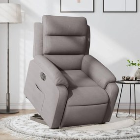 Elektrické zvedací polohovací křeslo taupe textil 3205012
