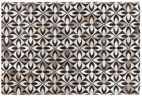 Kožený patchworkový koberec 140 x 200 cm vícebarevný ISHAN Beliani