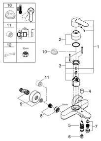 GROHE 33591002 - Vanová baterie EUROSTYLE COSMOPOLITAN lesklý chrom