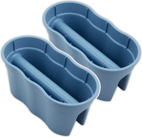KHW Balkonový truhlík »Flowerclip Xl«, sada 2 ks (námořnická modrá)