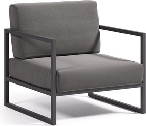 Tmavě šedé kovové zahradní křeslo Comova – Kave Home