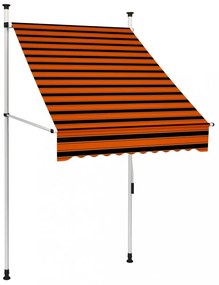 Ručně zatahovací markýza oranžová / hnědá Dekorhome 100 cm