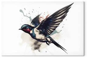 Obraz Watercolor Bird - Hummingbird in Blue Shade on White Background