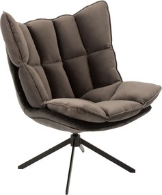 Tmavě šedé sametové relaxační křeslo Chair Relax Bubby Grey - 78*73*92cm