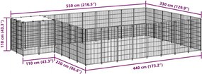 Psí kotec černý 15,73 m² ocel 3082214