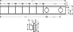 Hansgrohe RainSelect, podomítkový termostatický modul pro 5 spotřebičů, zlatá, HAN-15384990