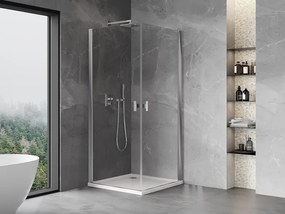Mexen Mist-B Duo, 2-křídlý ​​výklopný sprchový kout 95 x 95 cm, čiré sklo, chromový profil, 8A2-095-095-01-00