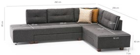 Hanah Home Rozkládací rohová pohovka MANAMA antracit pravý roh 825BLC2544