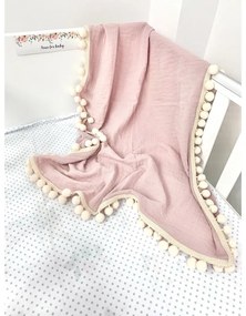 Dětská mušelinová deka 100 x 75 cm - růžová
