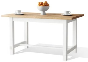 Jídelní stůl Racco rozkládací 138-180x76x83 cm (dub, bílá)