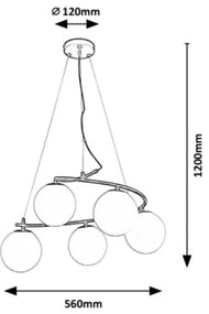 Rabalux - Lustr na lanku 5xE14/5W/230V