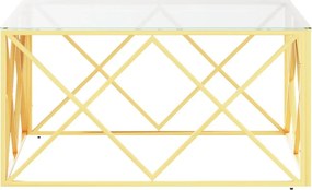 vidaXL Konferenční stolek zlatý 80 x 80 x 40 cm nerezová ocel a sklo [349971] Barva: Stříbrná