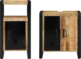 Sada koupelnového nábytku 2 ks Hnědá a černá 55 x 35 x 60 cm 3305598
