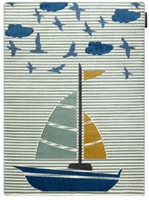 Dywany Łuszczów Dětský kusový koberec Petit Sail boat green ROZMĚR: 140x190