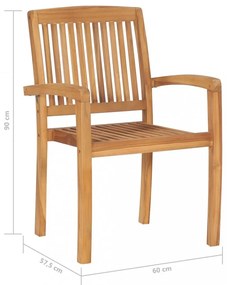 Zahradní jídelní židle 2 ks teakové dřevo Dekorhome