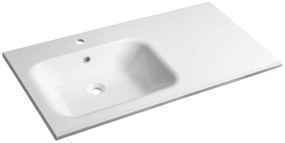 Sapho - Umyvadlo 101x52 cm, s přepadem, otvor pro baterii, bílá AC101L