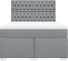 Box spring postel s matrací světle šedá 140 x 200 cm textil 3292818
