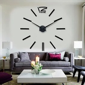 Nástěnné 3D hodiny - motiv bez čísel Varianta: Černá, Velikost: 119 cm