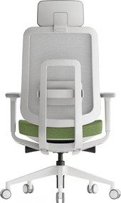 Kancelářská ergonomická židle K42 WHITE SP – síť/ čalouněná, zelená