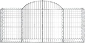 Klenuté gabionové koše 7 ks 200x50x80/100 cm pozinkované železo 3146304