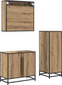 Sada koupelnového nábytku 3 ks Artisanový dub Kompozitní dřevo 3402370