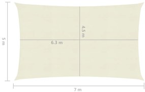 vidaXL Marketos Plachta proti slunci 160 g/m² krémová 5 x 7 m HDPE