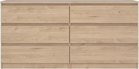 Komoda v dekoru dubu v přírodní barvě 154x76x50 cm Naia – Tvilum