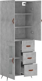 Skříň highboard betonově šedá 69,5x34x180 cm kompozitní dřevo 3195935