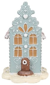 Modrá vánoční perníková chaloupka Gingerbread House - 13*13*20 cm