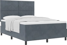 Postel s boxspringem s čelo Tmavě šedá 160 x 200 cm samet 3339909
