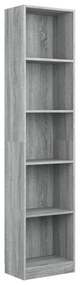 Petromila 5patrová knihovna šedá sonoma 40 x 24 x 175 cm kompozitní dřevo