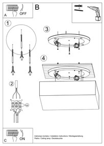 Sollux SL.0136 - Stropní svítidlo HORUS 35 2xE27/60W/230V černá
