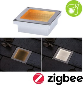 P 94595 LED zemní svítidlo Smart Home Zigbee Brick neláká hmyz IP67 hranaté 100x100mm CCT 1W 230V ocel ocel - PAULMANN