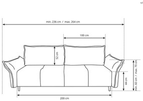 Pohovka NAPOLI 3F | VÝBĚR LÁTEK | velká spací plocha