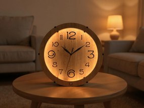 Li-Go "Velké číslice" světelné hodiny s powerbankou a pohybovým čidlem/dub světlý velikost svítidla/hodin: 31 cm